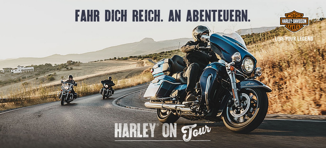Harley on Tour - kostenlose Harley Tour / Probefahrt